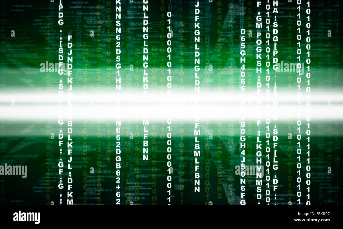 Green binary code on black Stock Photo - Alamy