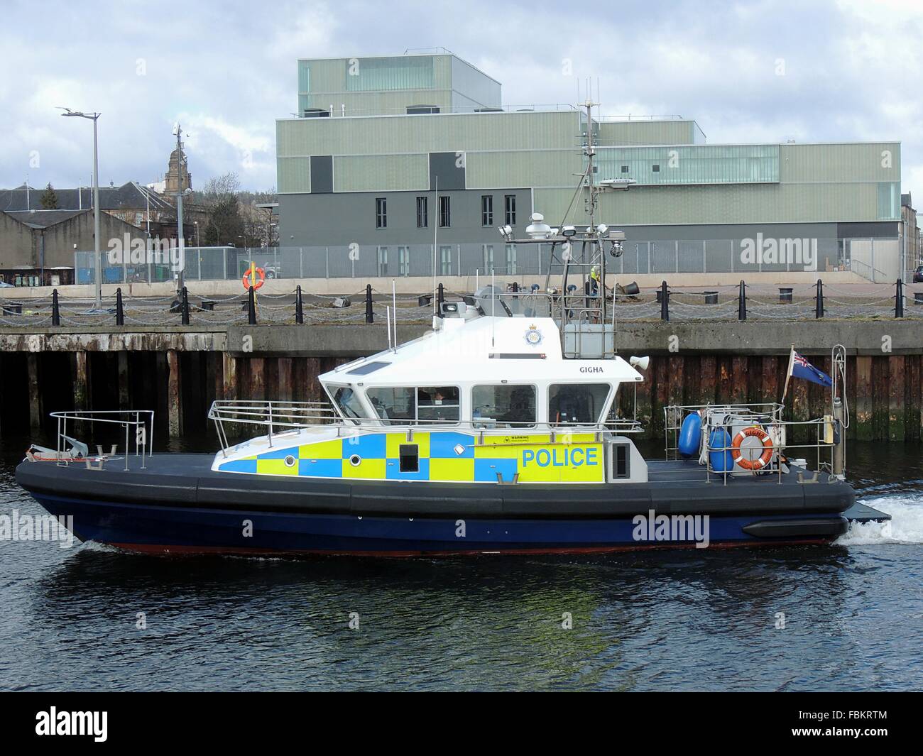 Gigha, an island-class MoD Police launch, provides security for the ...