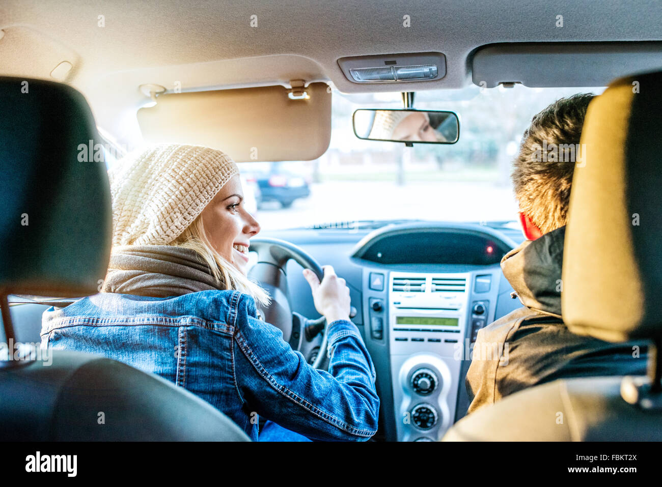 Woman driving car hi-res stock photography and images - Alamy