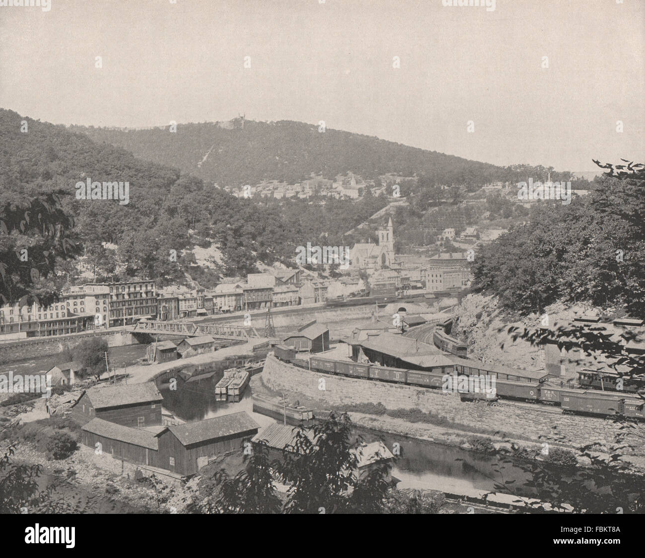 Mauch Chunk (Jim Thorpe) with views of Mount Pisgah, Pennsylvania ...