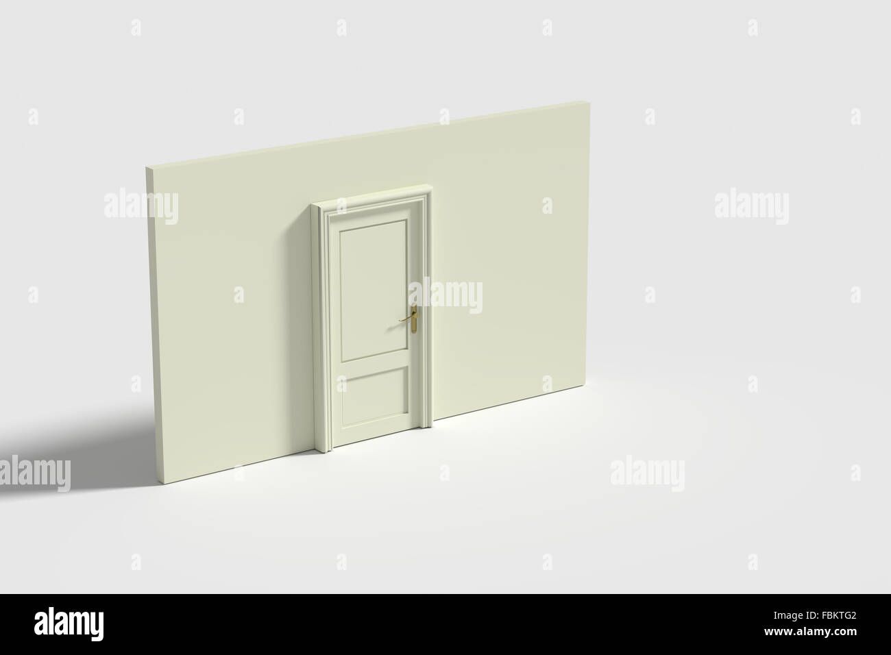 3d rendering of a door and white wall.Illustration Stock Photo - Alamy