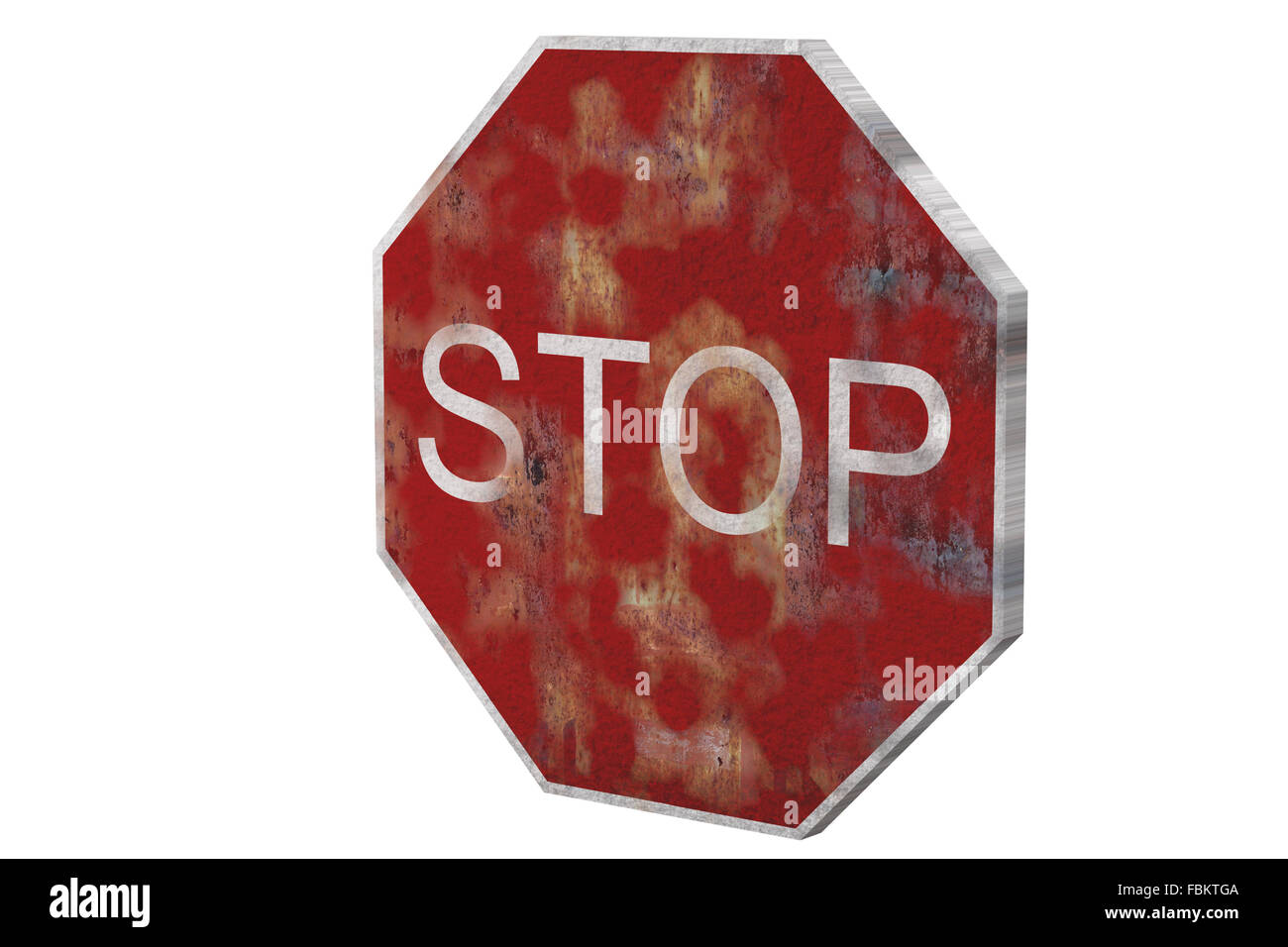 3d rendering of an isolated stop traffic sign on white background Stock ...