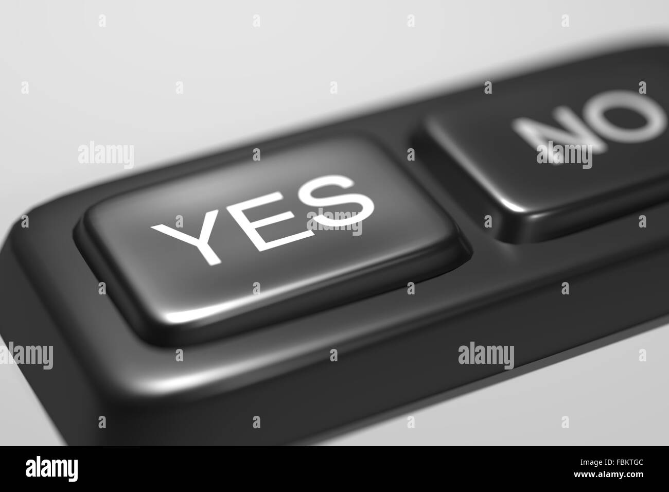 Yes no buttons 3d Black and White Stock Photos & Images - Alamy