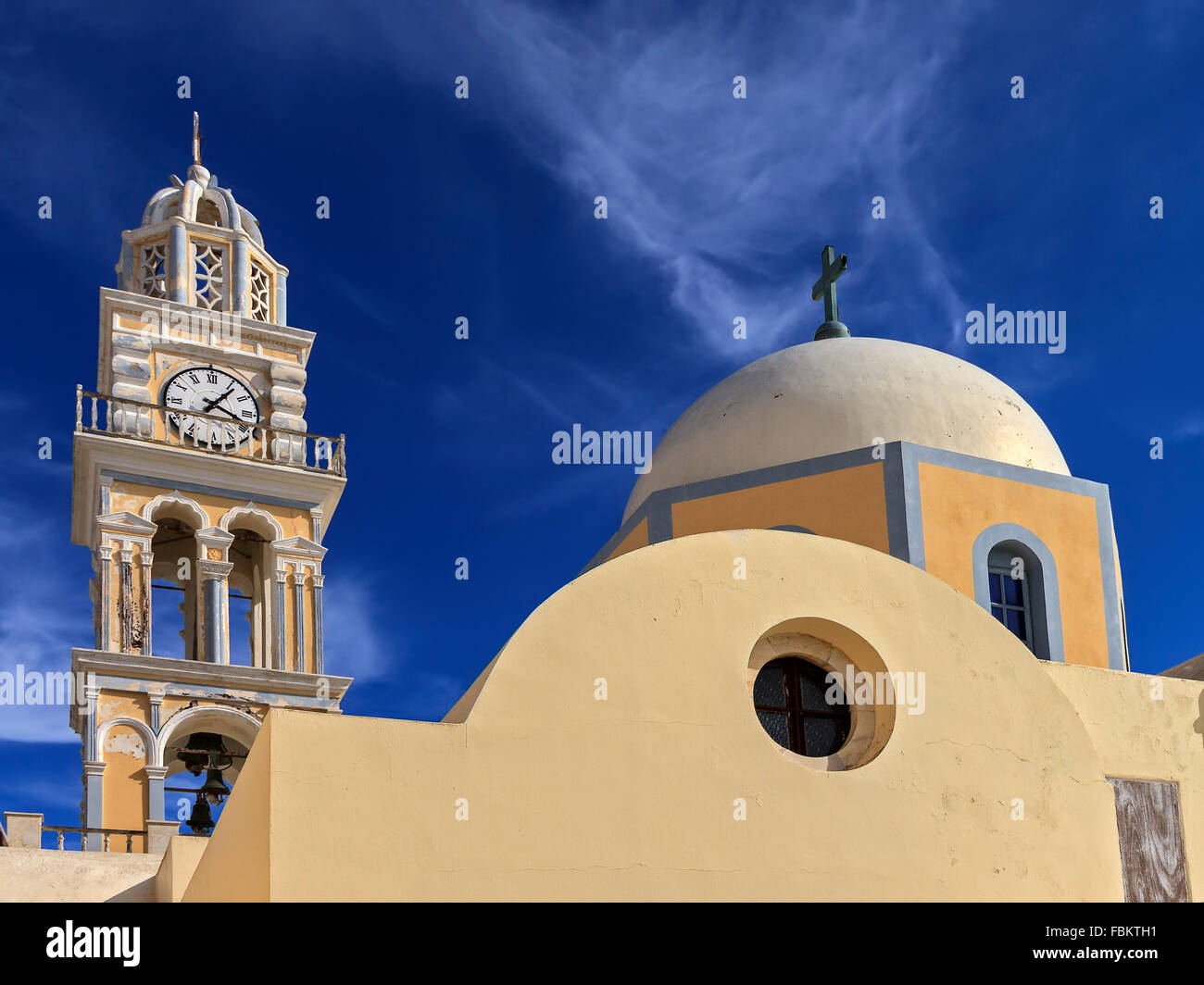 Santorini greece church clock tower hi-res stock photography and images ...