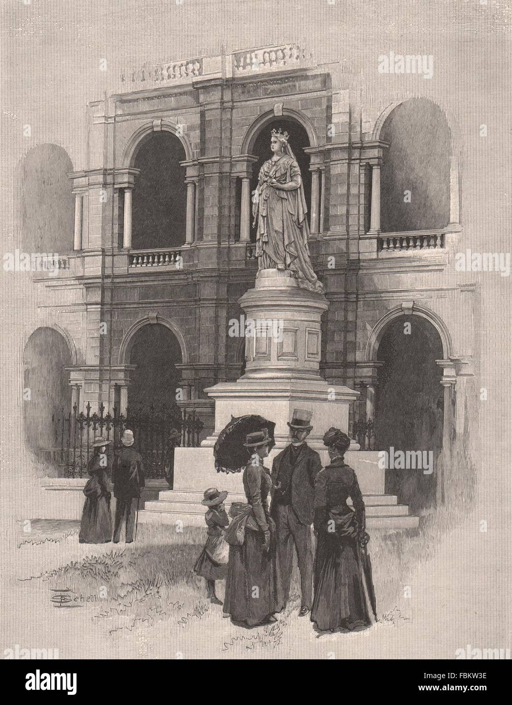 The Queen s Statue BRISBANE Queensland Australia Antique Print 1888 the-queen-s-statue-brisbane-queensland-australia-antique-print-1888