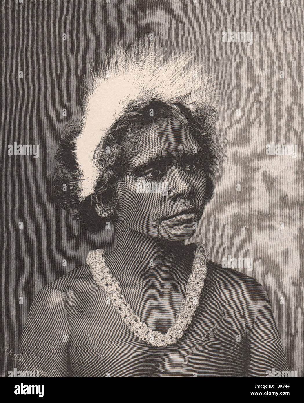 An Aboriginal Woman. Australia, antique print 1888 Stock Photo - Alamy