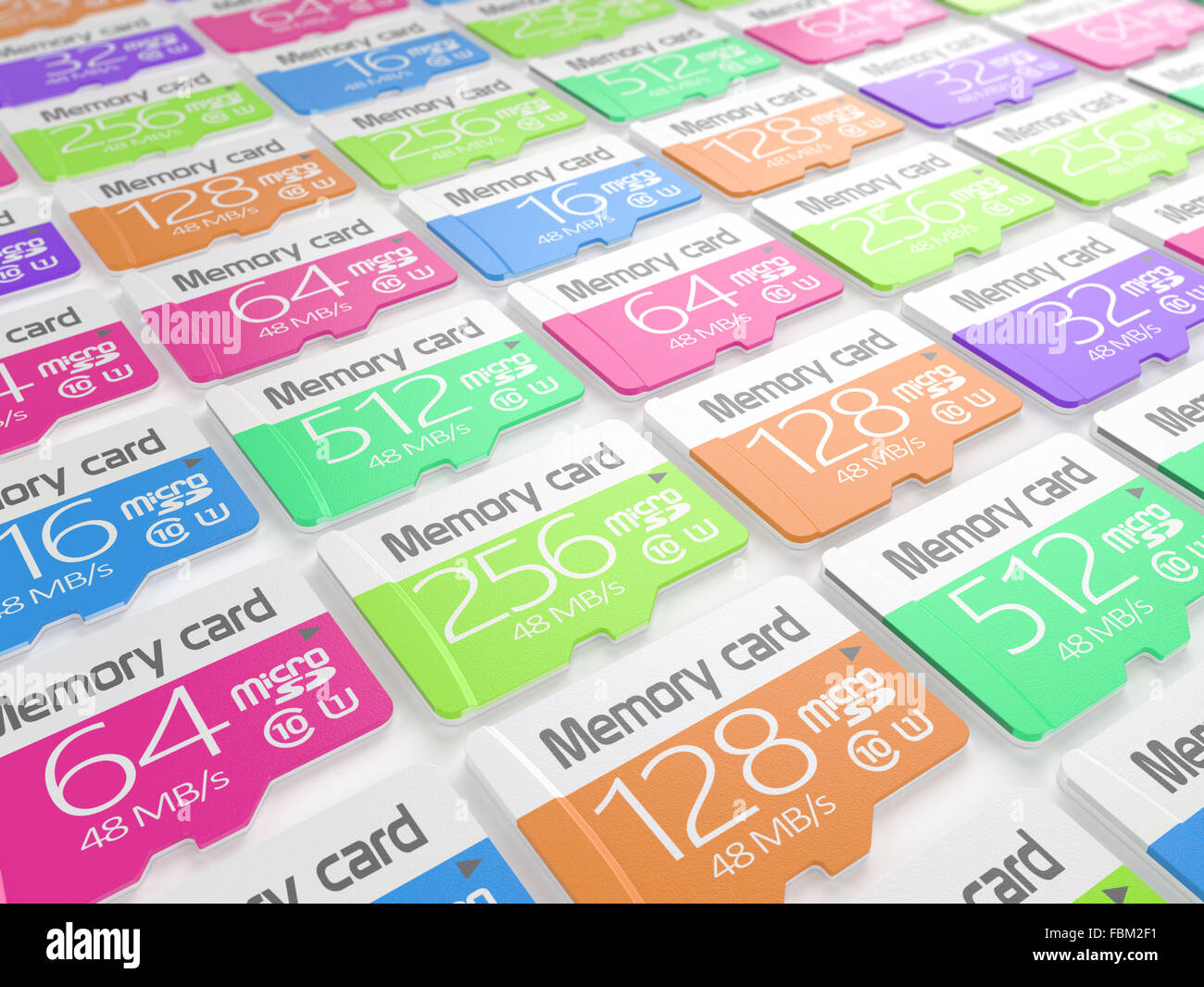 Group of colorful memory micro sd cards on white background. Storage ...