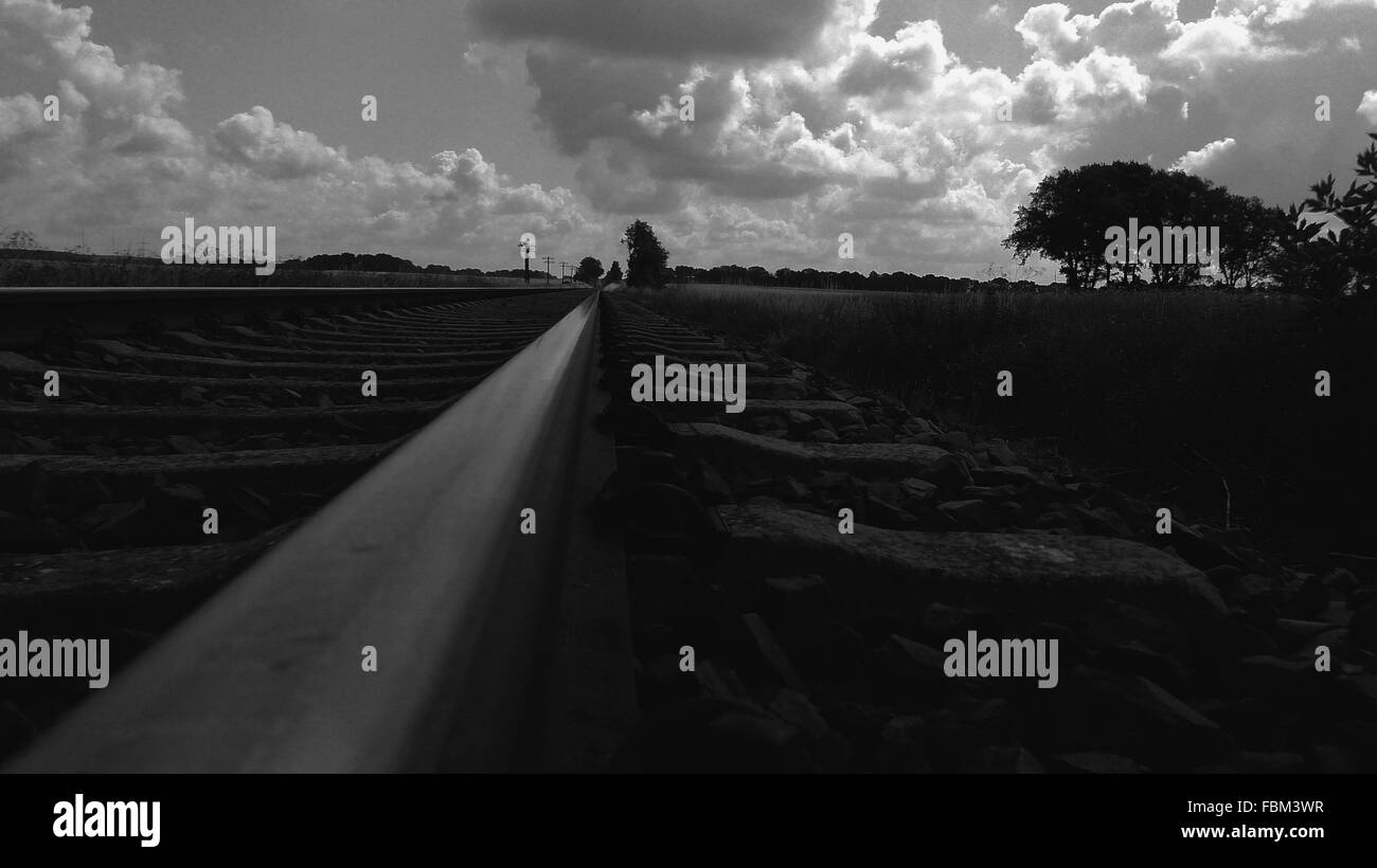 Railroad Track Passing Through Landscape Stock Photo - Alamy
