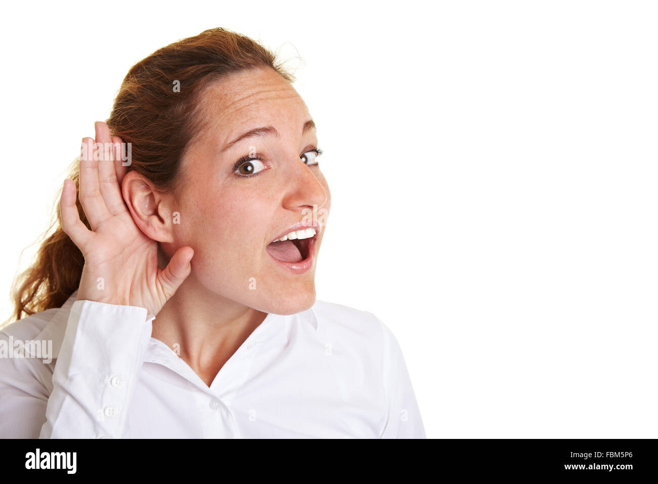 Hand behind ears hi-res stock photography and images - Alamy