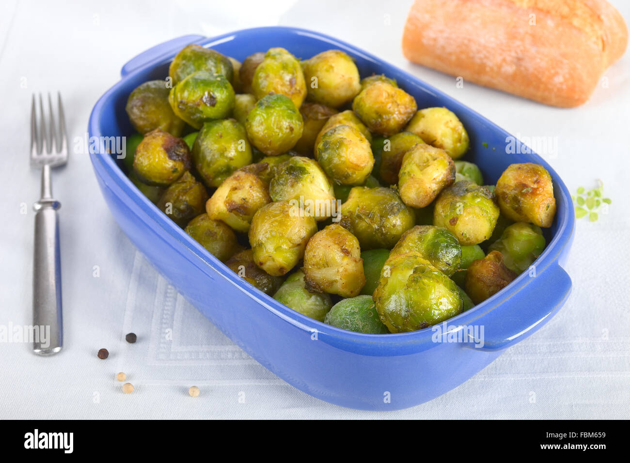 Roasted brussels sprouts cabbage Stock Photo - Alamy