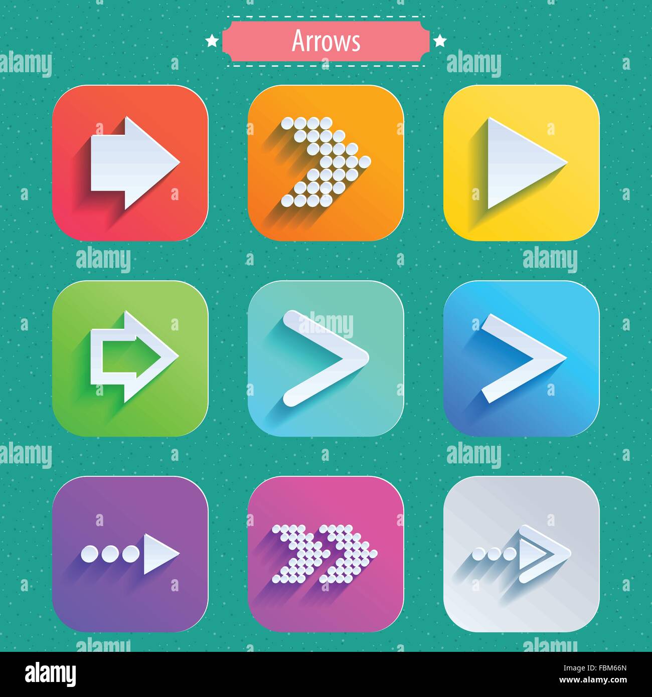 Set arrow icons, flat UI design trend Stock Vector Image & Art - Alamy