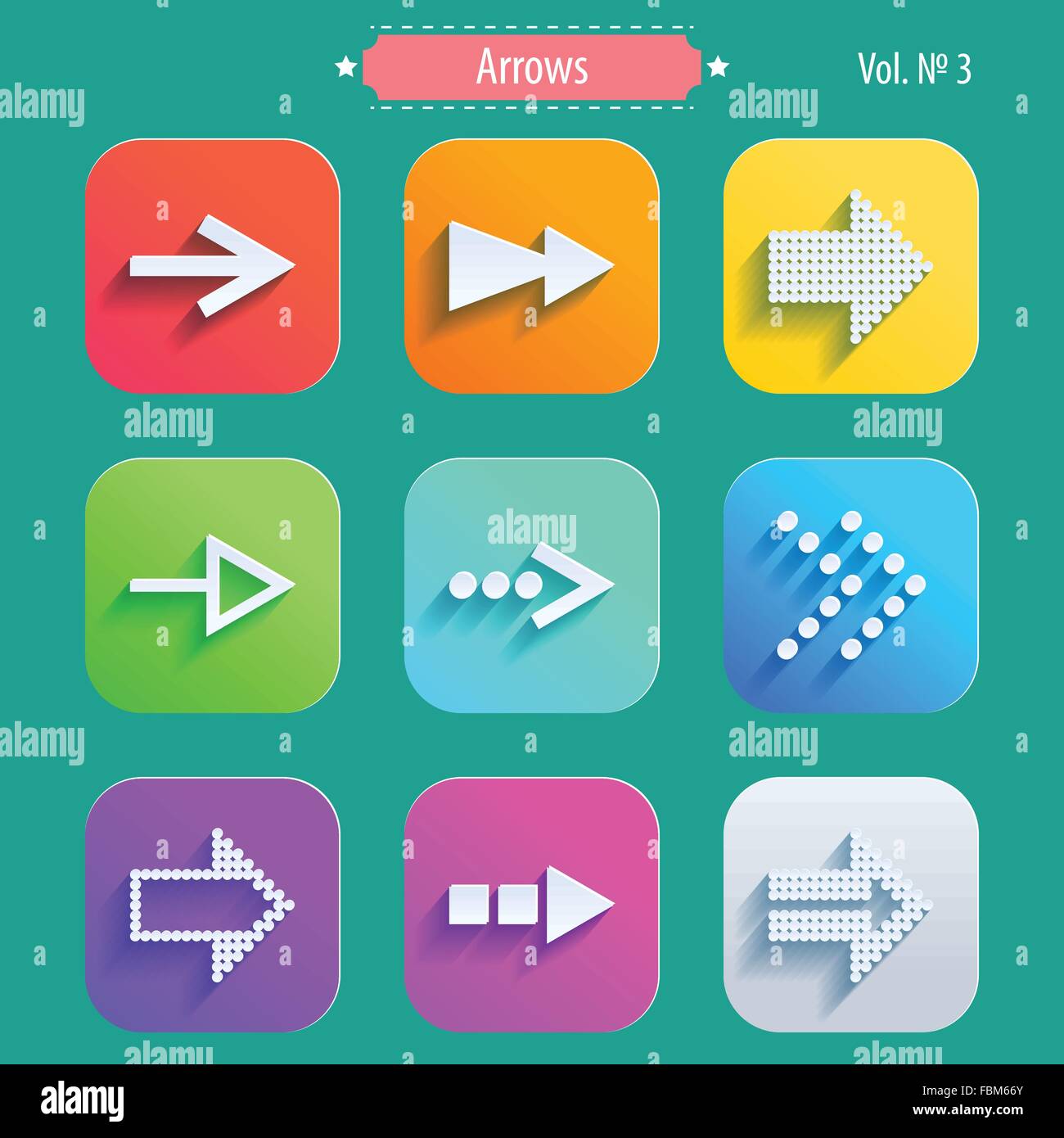 Set arrow icons, flat UI design trend Stock Vector Image & Art - Alamy