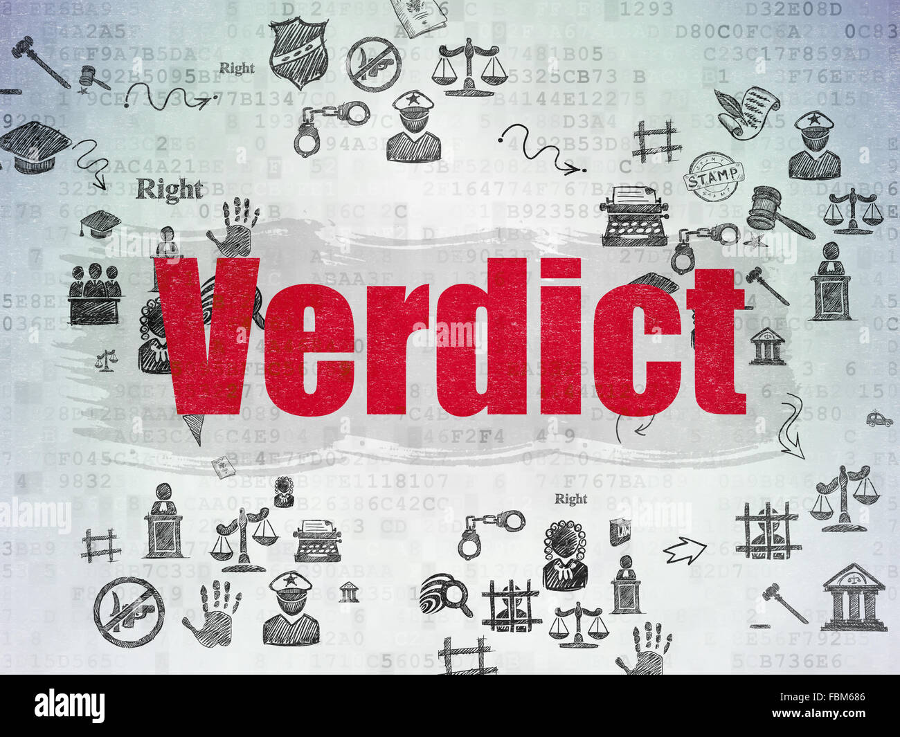 Law concept: Verdict on Digital Paper background Stock Photo - Alamy