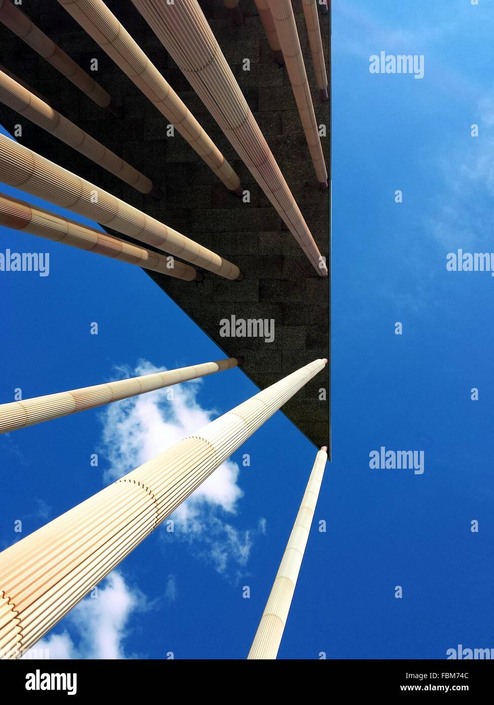 Directly Below View Of Angular Building Stock Photo - Alamy