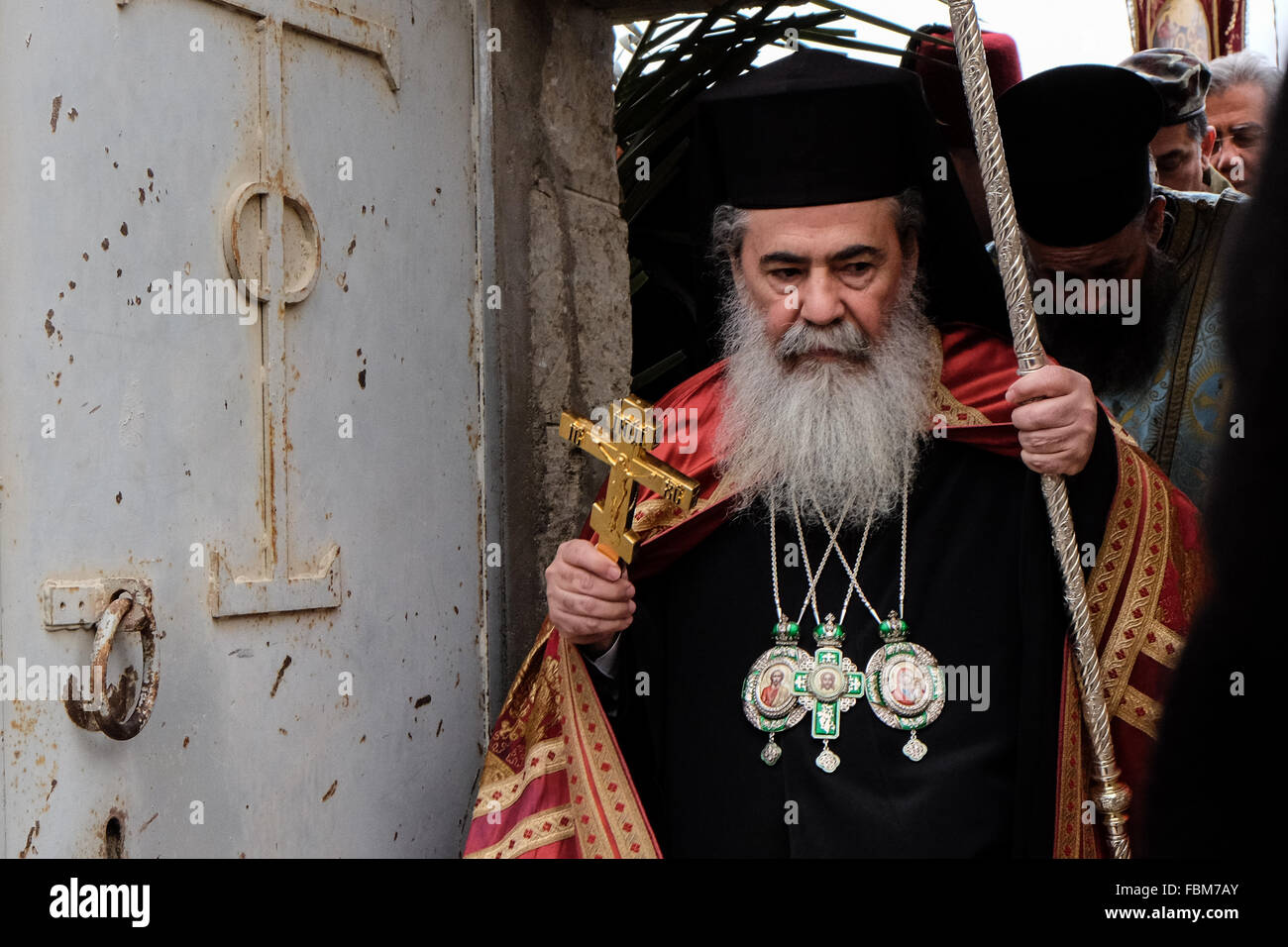 Qaser Al Yahud, Israel. 18th January, 2016. Greek Orthodox Patriarch of ...