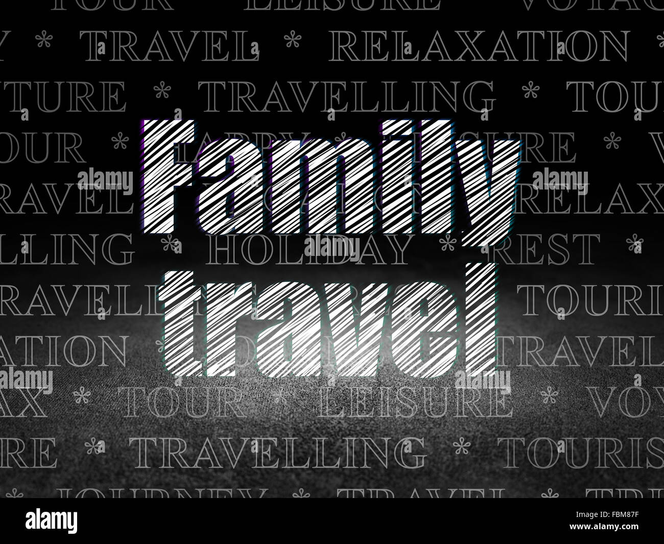 Tourism concept: Family Travel in grunge dark room Stock Photo - Alamy