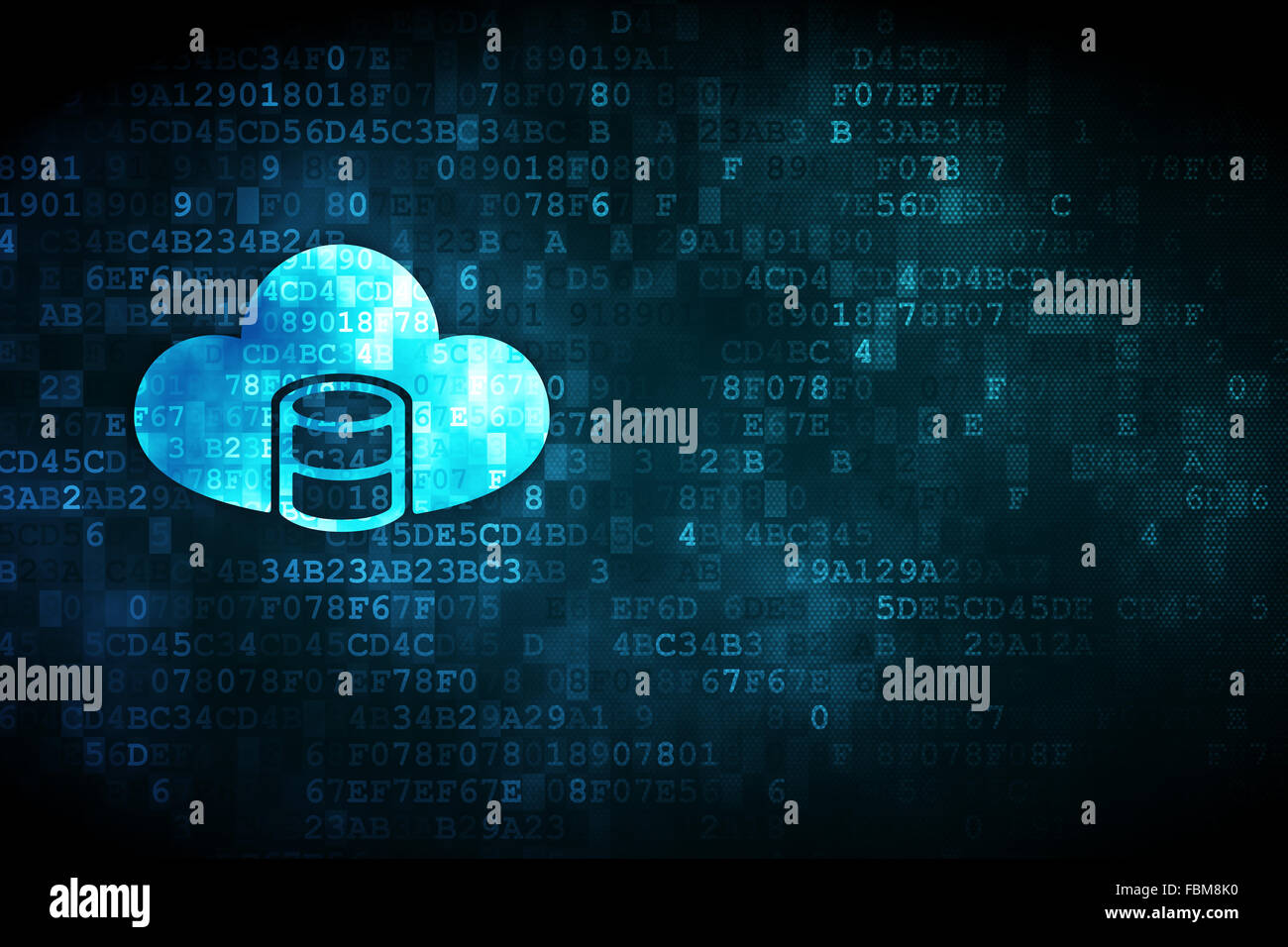 Programming concept: Database With Cloud on digital background Stock ...