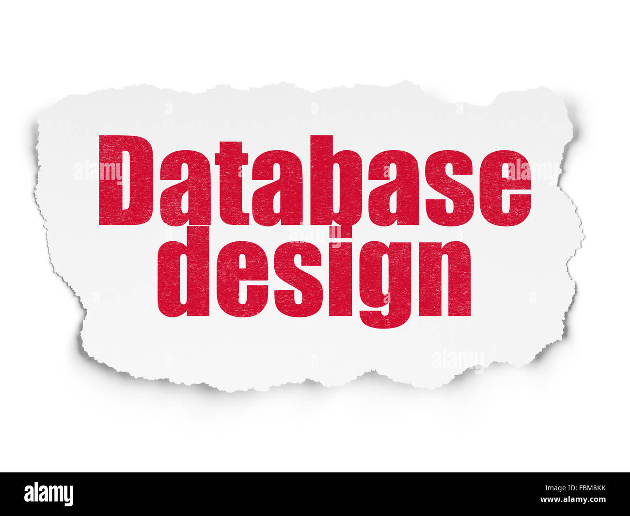 Software concept: Database Design on Torn Paper background Stock Photo ...