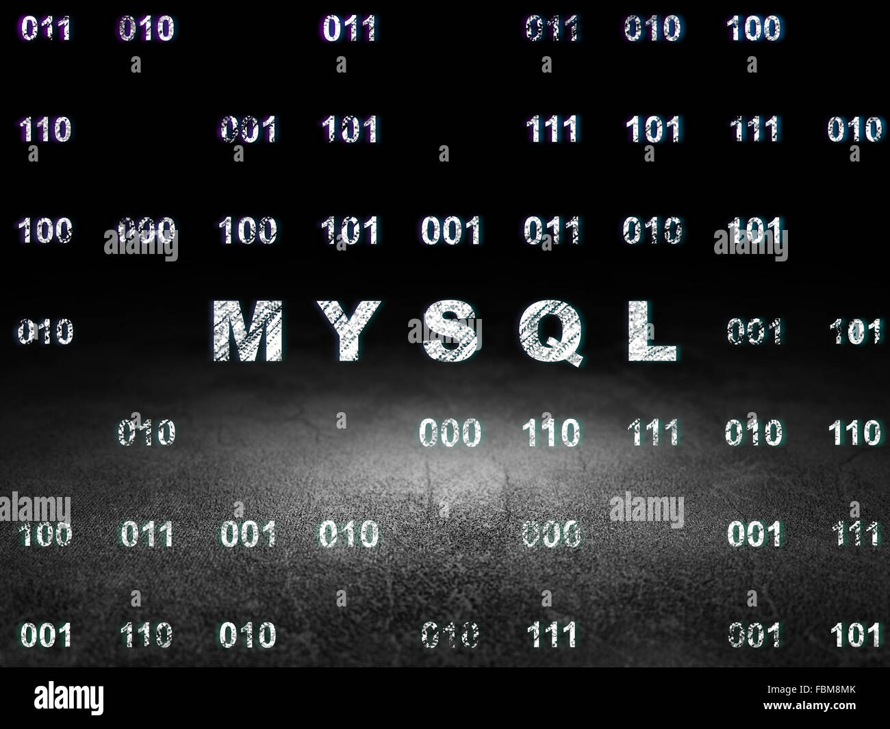 Database concept: MySQL in grunge dark room Stock Photo - Alamy