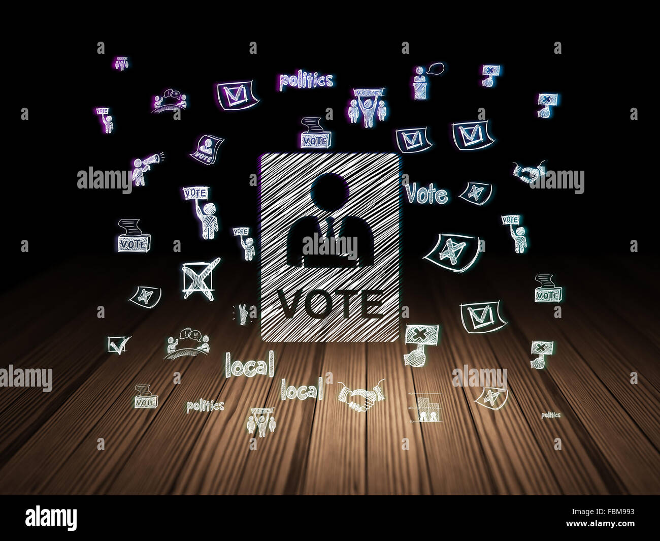 Politics concept: Ballot in grunge dark room Stock Photo - Alamy