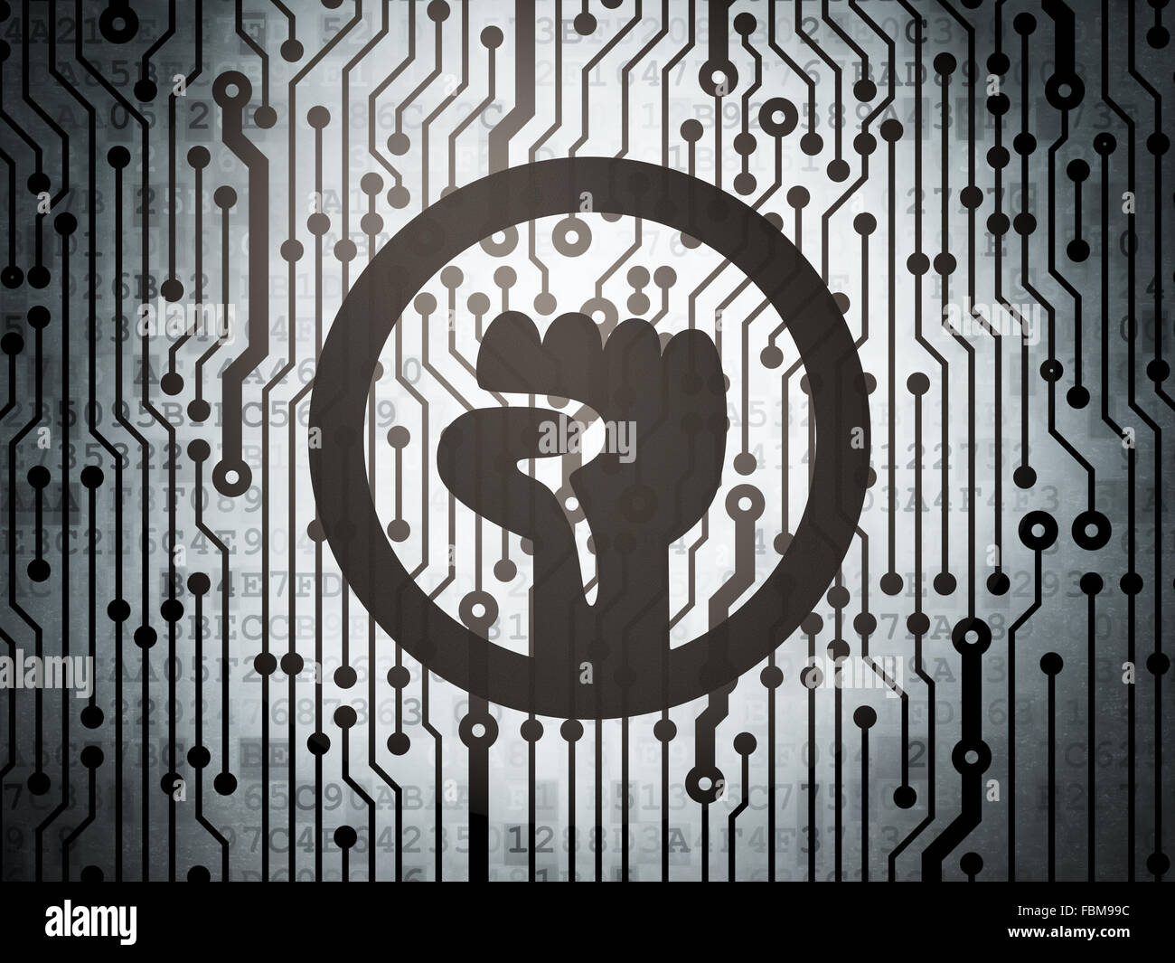 Politics concept: circuit board with Uprising Stock Photo - Alamy