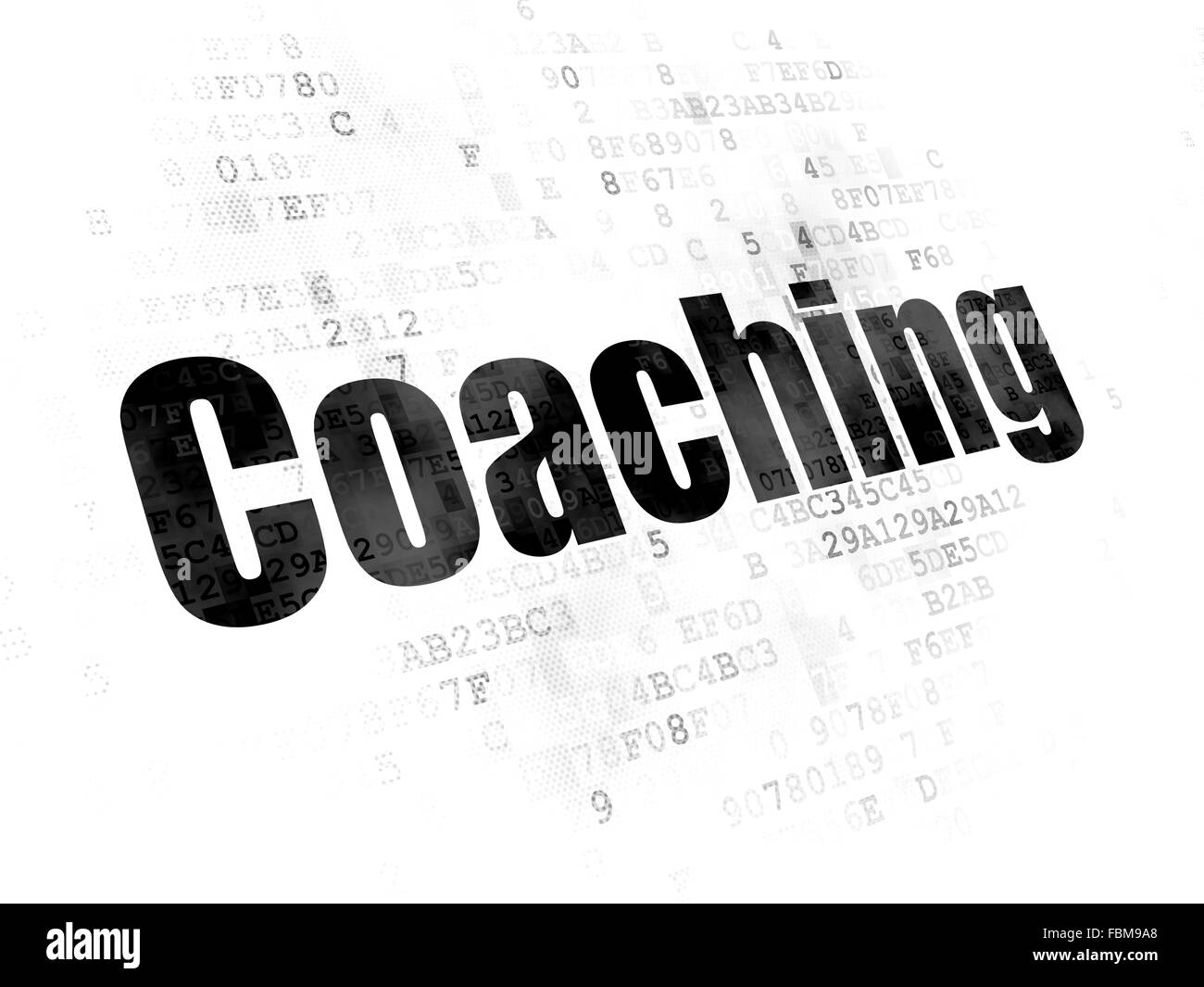 Studying concept: Coaching on Digital background Stock Photo - Alamy