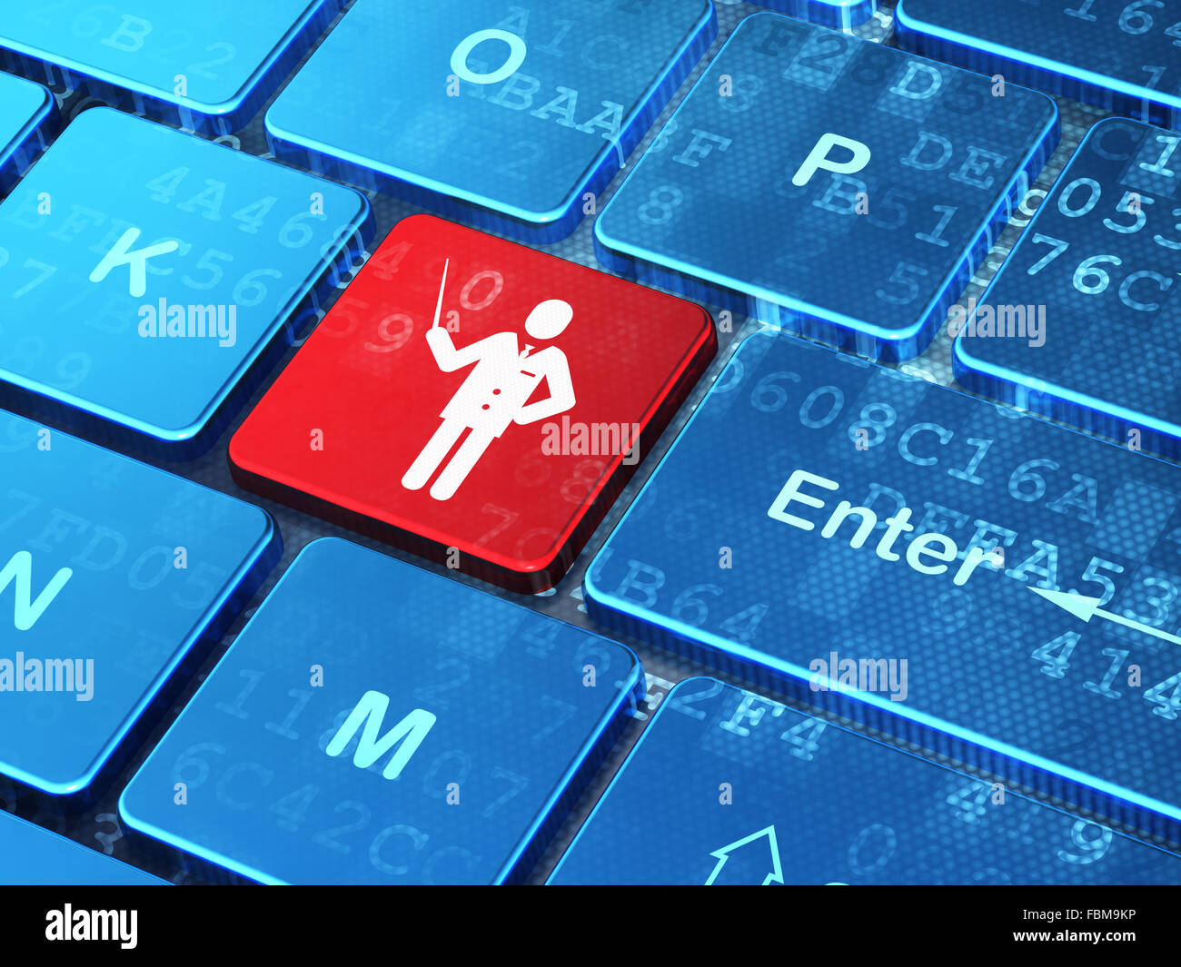 Education concept: Teacher on computer keyboard background Stock Photo ...