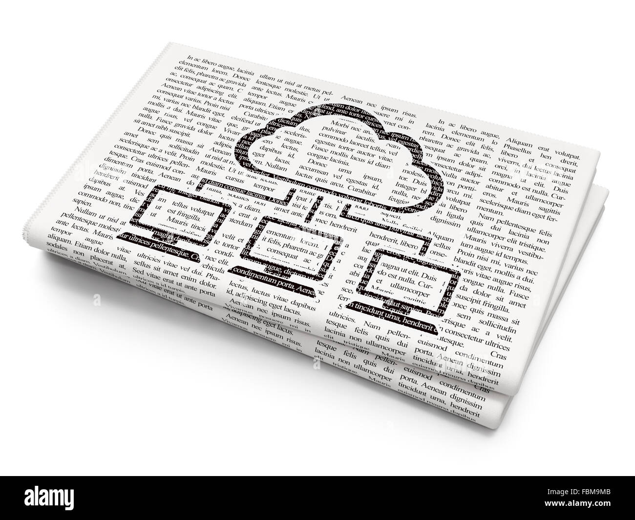 Cloud computing concept: Cloud Network on Newspaper background Stock ...