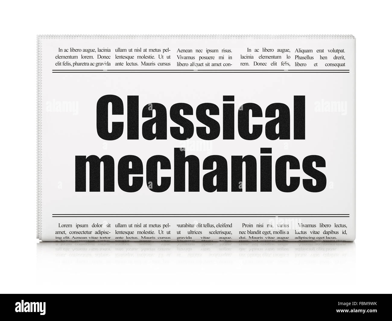 Science concept: newspaper headline Classical Mechanics Stock Photo - Alamy