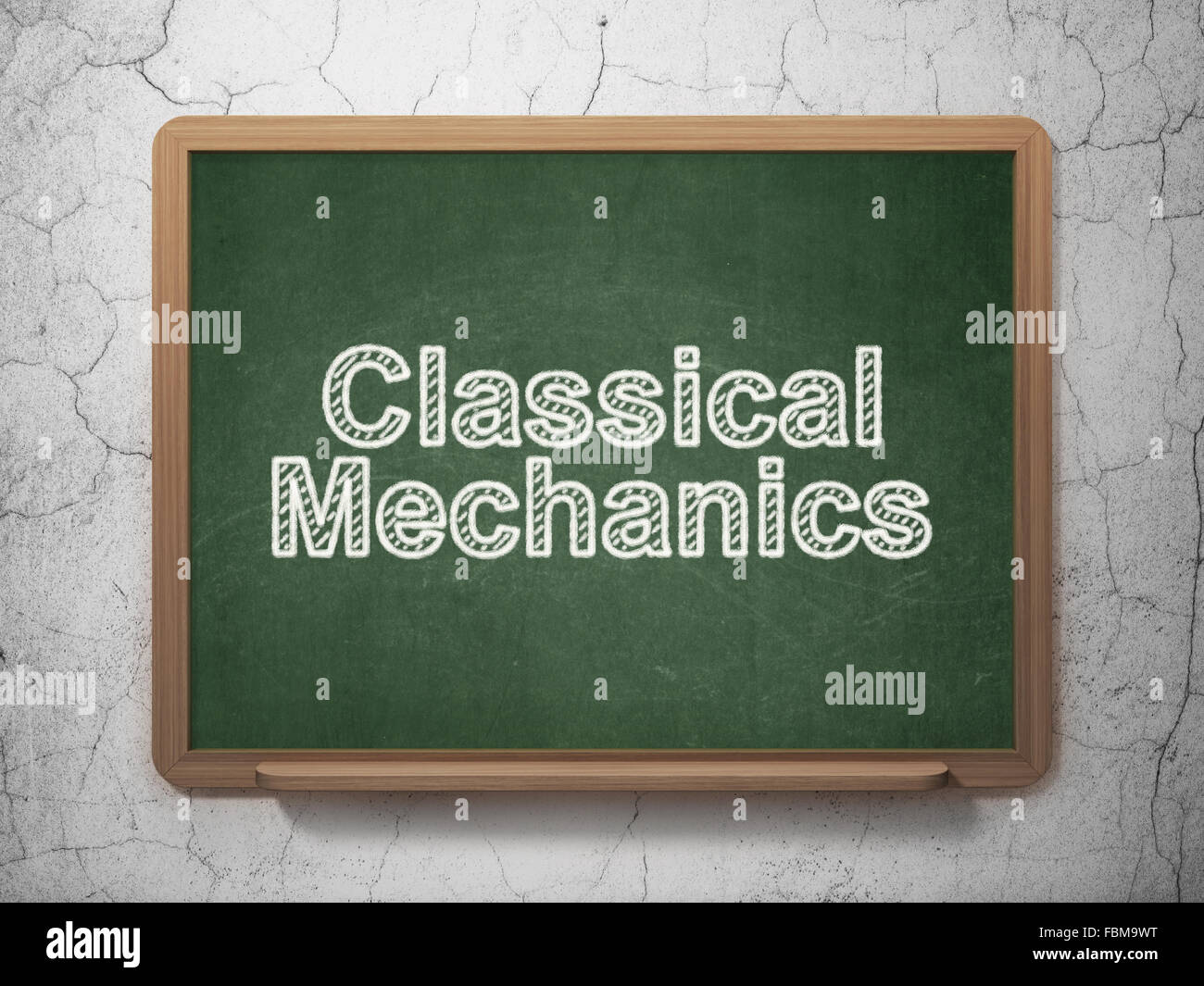 Science concept: Classical Mechanics on chalkboard background Stock ...