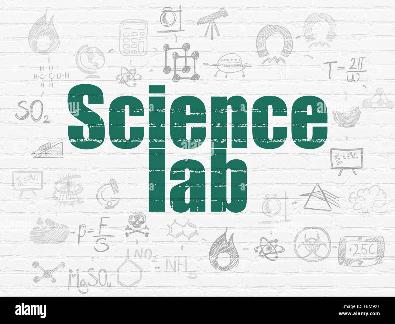 Science concept: Science Lab on wall background Stock Photo - Alamy