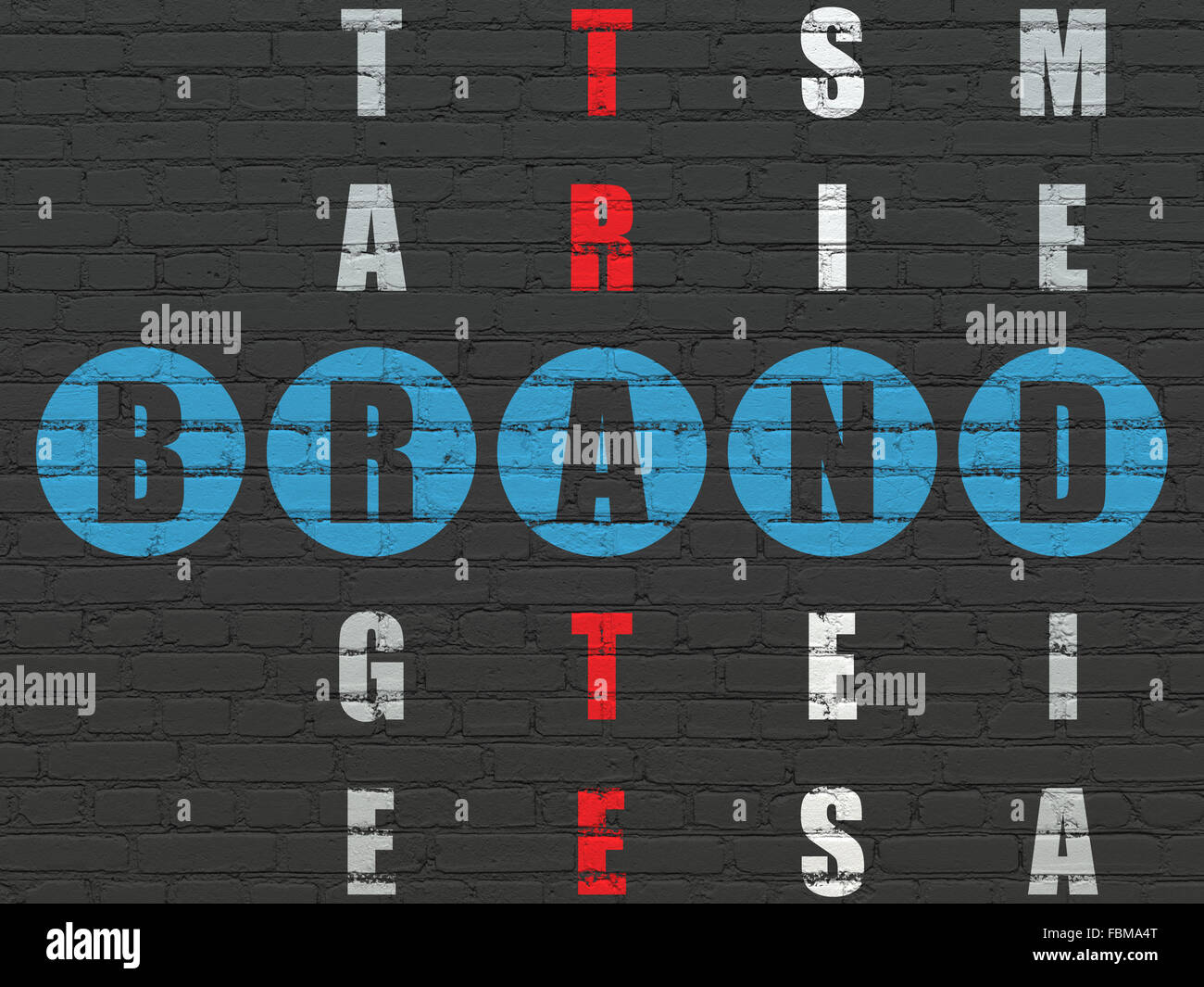 Advertising concept: Brand in Crossword Puzzle Stock Photo - Alamy