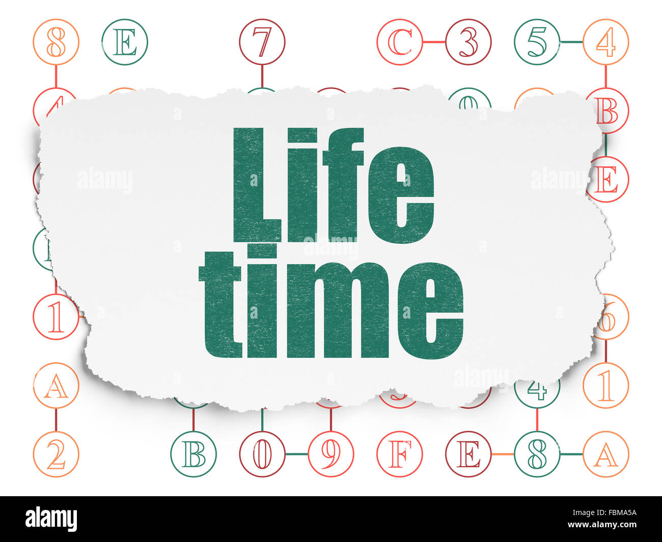 Timeline concept: Life Time on Torn Paper background Stock Photo - Alamy