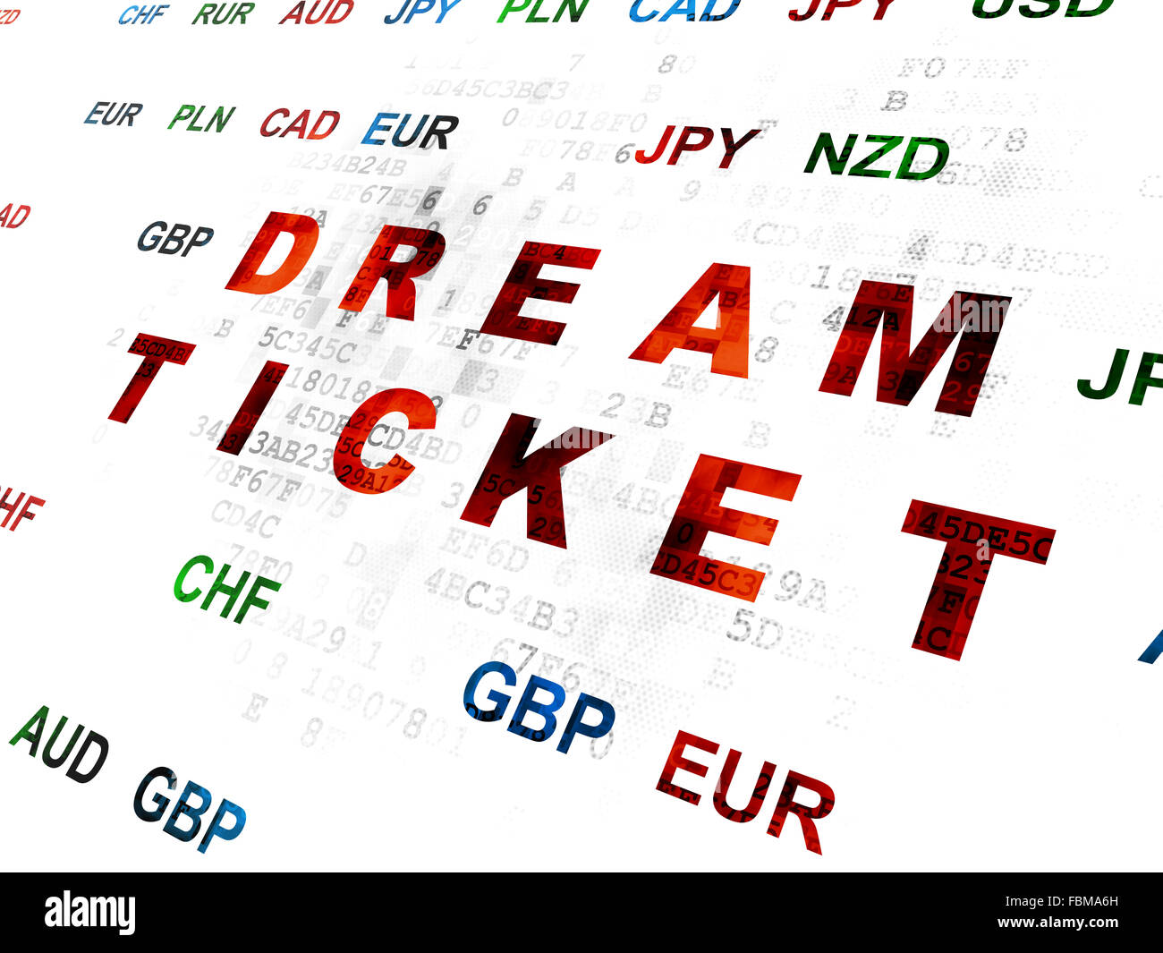 Business concept: Dream Ticket on Digital background Stock Photo - Alamy