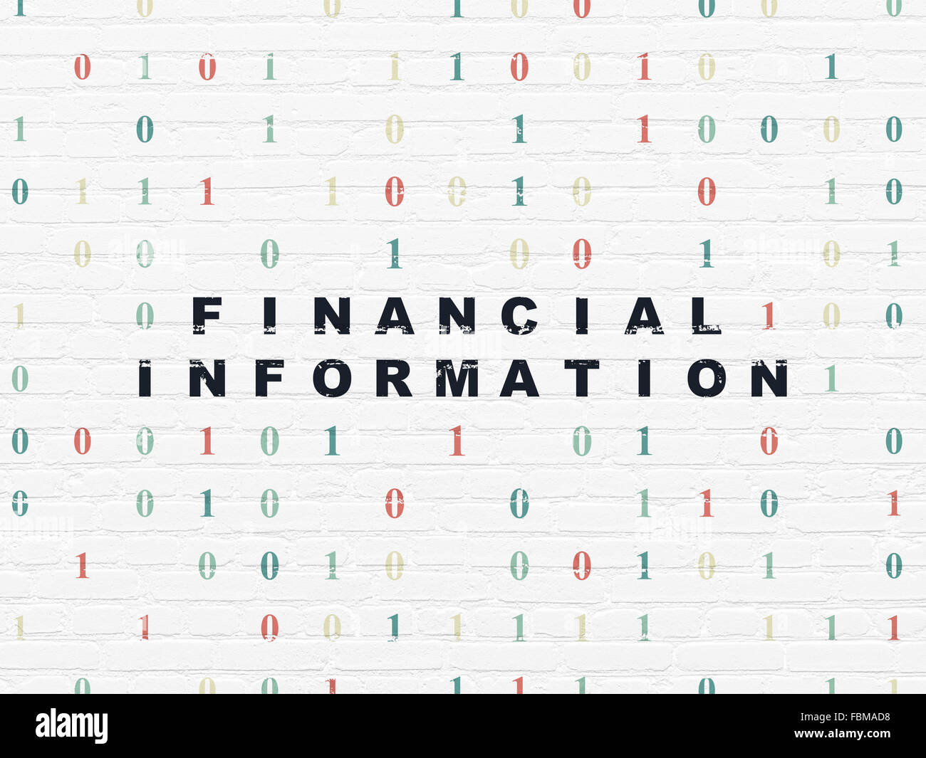 Finance concept: Financial Information on wall background Stock Photo ...