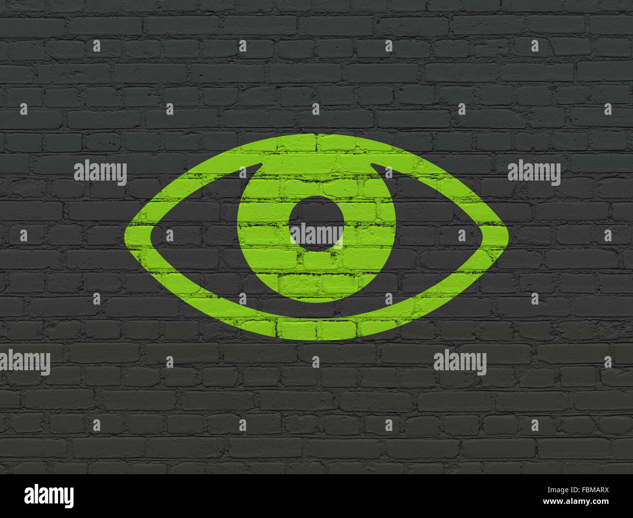 Protection concept: Eye on wall background Stock Photo - Alamy
