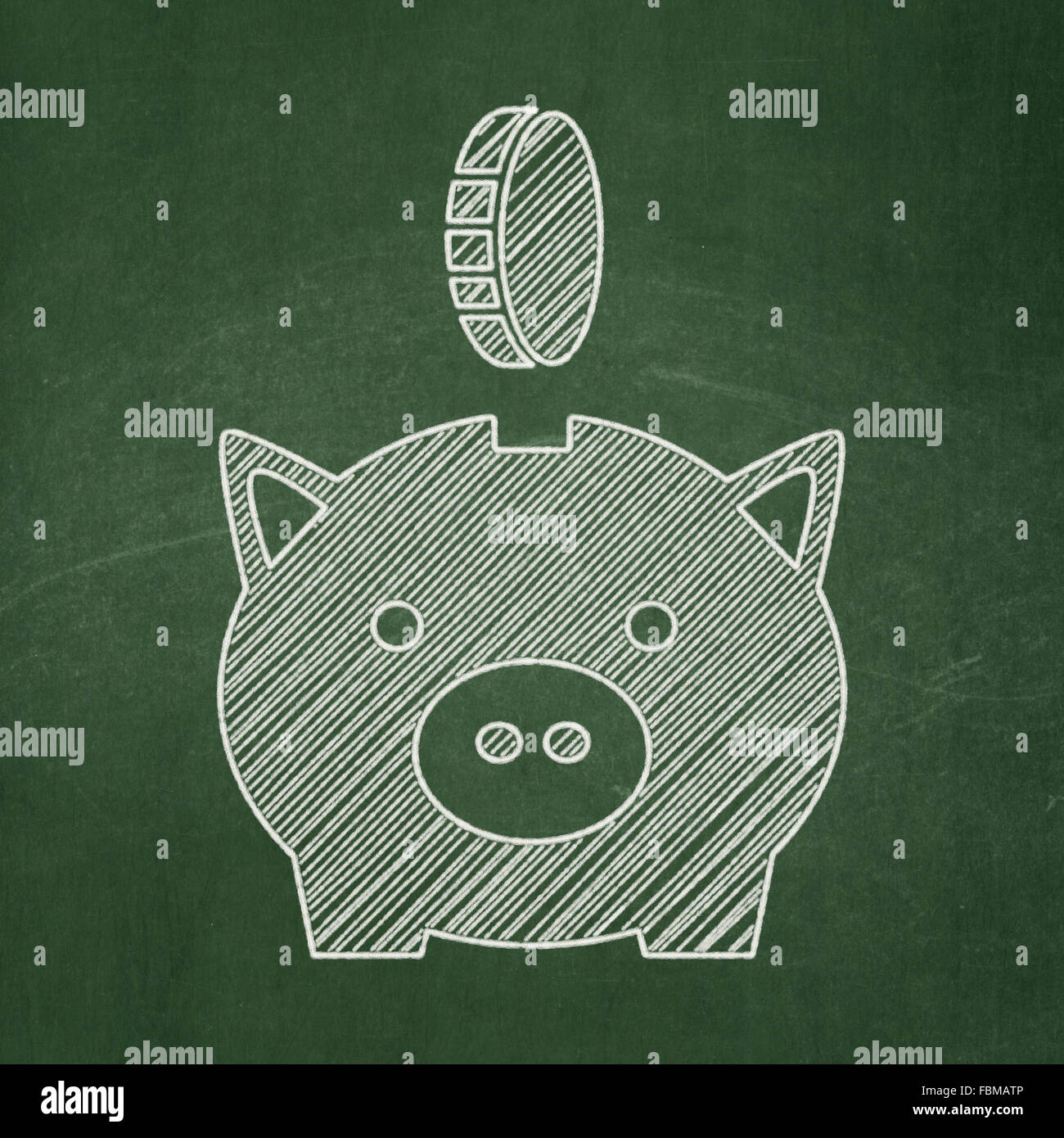 Money concept: Money Box With Coin on chalkboard background Stock Photo ...