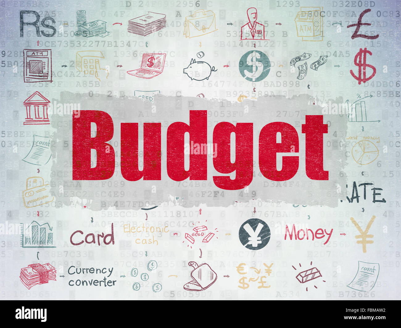 Currency concept: Budget on Digital Paper background Stock Photo - Alamy