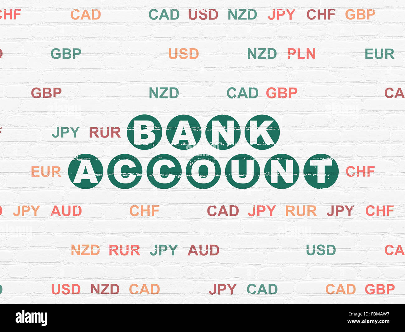 Banking concept: Bank Account on wall background Stock Photo - Alamy