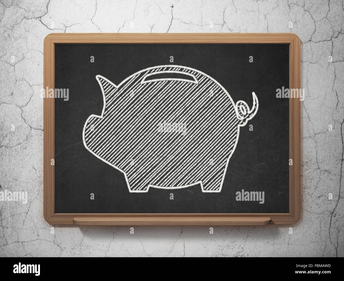 Currency concept: Money Box on chalkboard background Stock Photo - Alamy