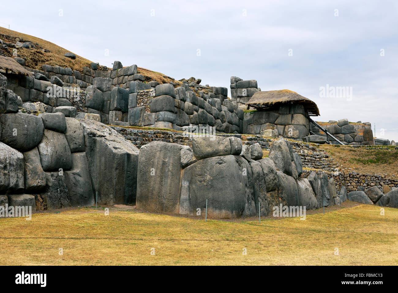 Ruins of the Inca fortress of Sacsayhuaman, Cusco Province, Peru Stock ...