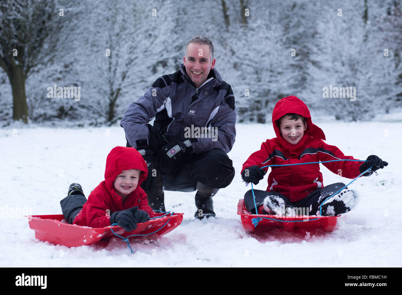 Andy Cooper, 39, (C) and his two sons Ted Cooper, 7, (L) and Charlie ...