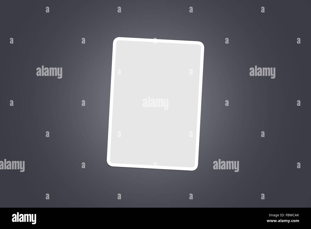 Close up front view of blank grey illustrative card with copy space, on ...
