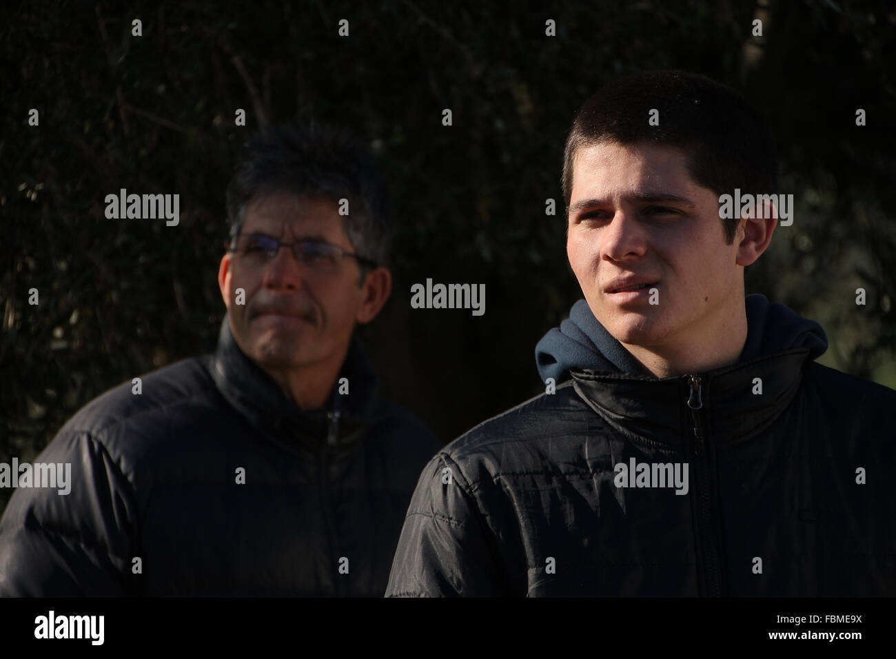 Portrait of a Father and son Stock Photo - Alamy