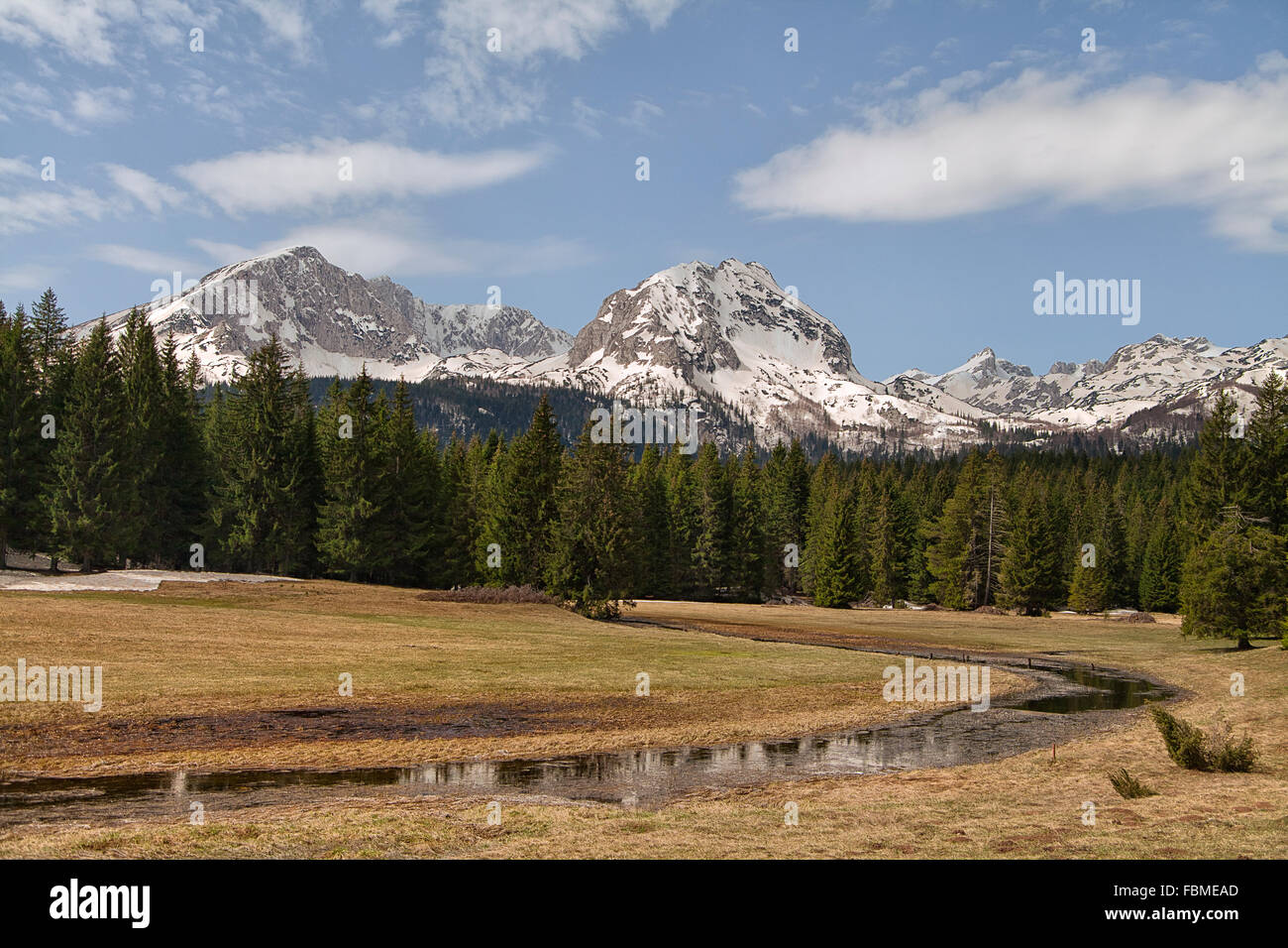 Mountain covered with snow, national park Durmitor, Serbia Stock Photo ...