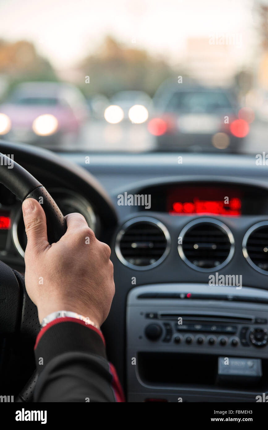 Man driving car Stock Photo - Alamy