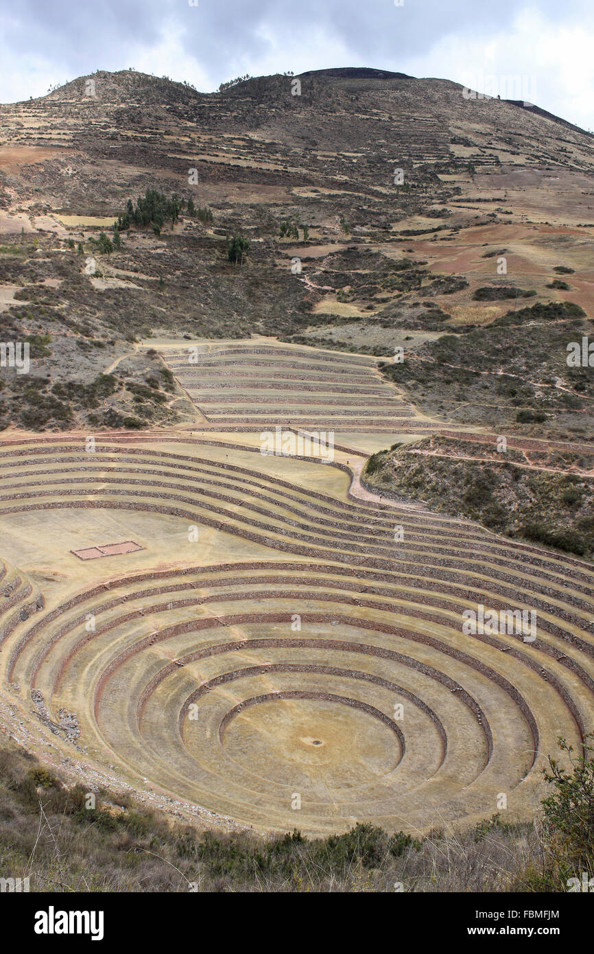 Inca Terraces At Moray Archaeological Park Stock Photo - Alamy