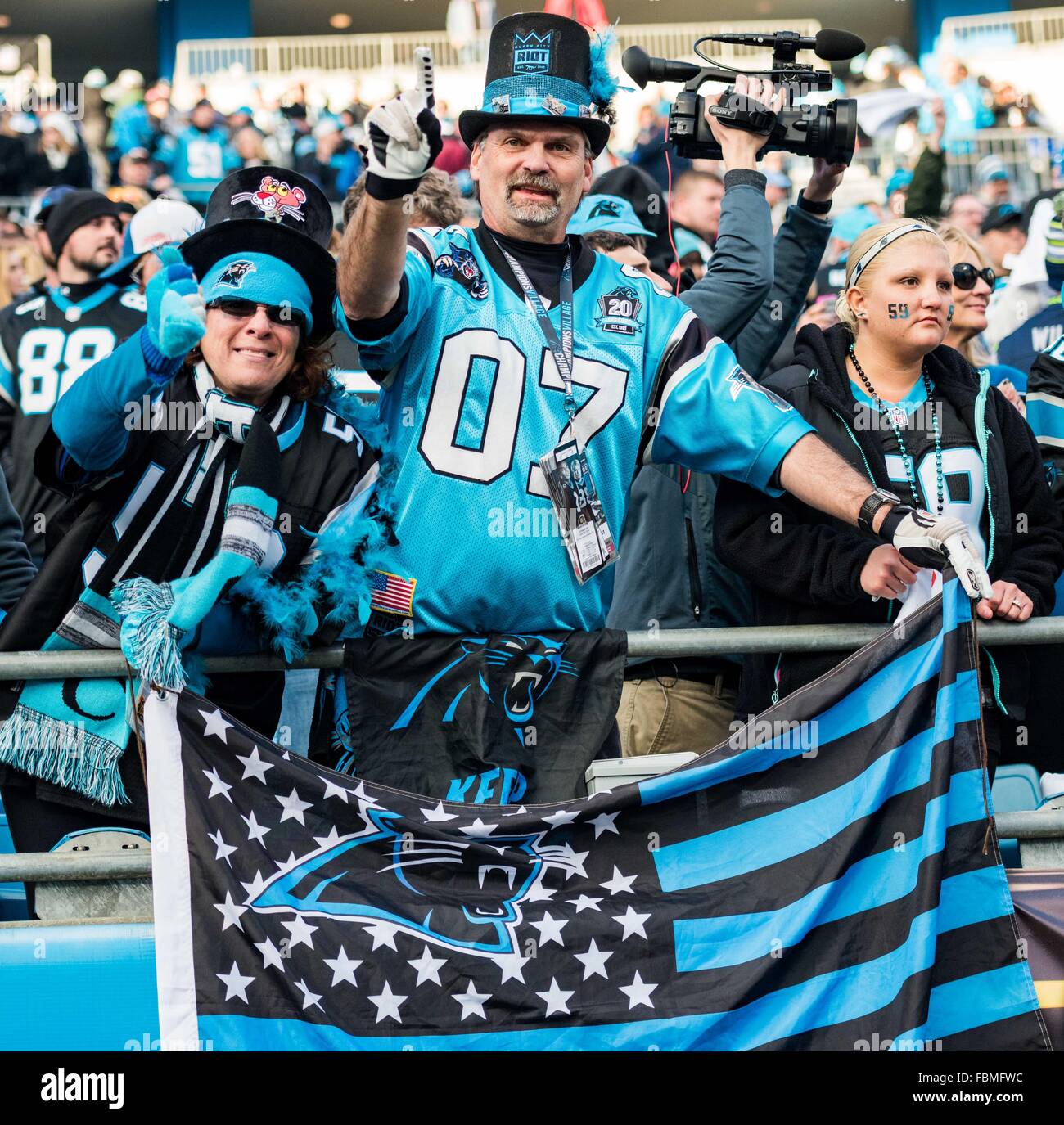Charlotte, North Carolina, USA. 17th January, 2016. Carolina fans ...