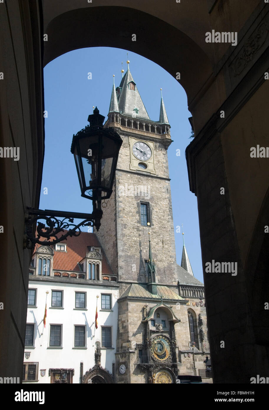 CZECH. BOHEMIA; PRAGUE CLOCK TOWER OF OLD TOWN HALL; TOWN SQUARE Stock ...