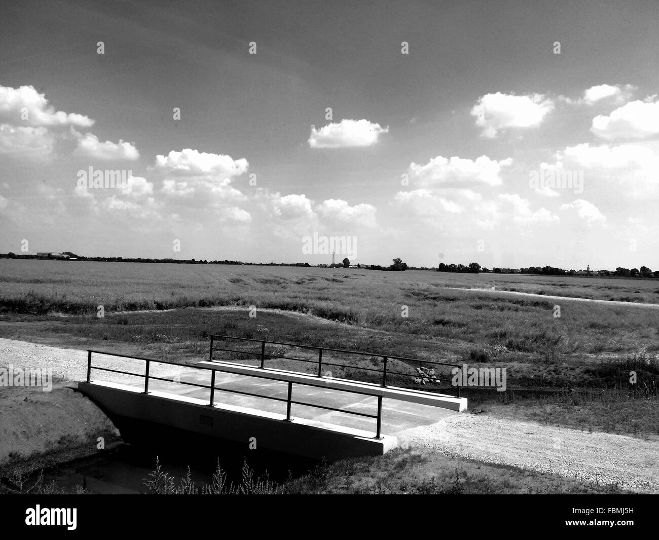 Black And White Image Of A Small Bridge Stock Photo - Alamy